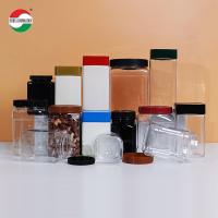 China Clear Square PET Plastic Jar 100ml with Screw Lid Food Grade Damp Proof for sale