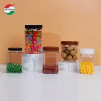 China Clear Square PET Plastic Jar 100ml with Screw Lid Food Grade Damp Proof for sale