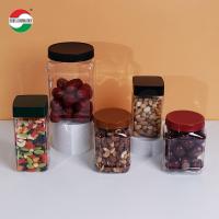 China Clear Square PET Plastic Jar 100ml with Screw Lid Food Grade Damp Proof for sale