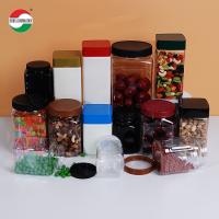 China Clear Square PET Plastic Jar 100ml with Screw Lid Food Grade Damp Proof for sale