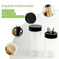 China Wholesale Plastic Spice Jars 225ml to 880ml PET Bottles with Black PP Lid for Powders for sale