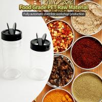 China Wholesale Plastic Spice Jars 225ml to 880ml PET Bottles with Black PP Lid for Powders for sale