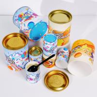 China Eco-Friendly Recyclable Paper Composite Cans with Metal Lid 109ml 500ml for Ice Cream for sale