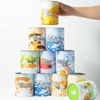 China Custom Printed Cylinder Paper Tube Ice Cream Packaging 109ml 500ml with Metal Lid for sale