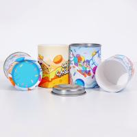 China Custom Printed Cylinder Paper Tube Ice Cream Packaging 109ml 500ml with Metal Lid for sale