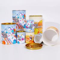 China Custom Printed Cylinder Paper Tube Ice Cream Packaging 109ml 500ml with Metal Lid for sale