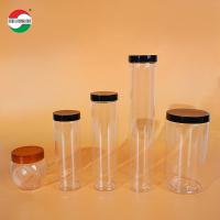 China Food Grade Clear PET Plastic Jar with Screw Top Cover for Candy Cookies Noodles 500ml for sale