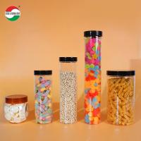 China Food Grade Clear PET Plastic Jar with Screw Top Cover for Candy Cookies Noodles 500ml for sale