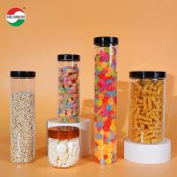 China Food Grade Clear PET Plastic Jar with Screw Top Cover for Candy Cookies Noodles 500ml for sale
