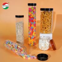 China Food Grade Clear PET Plastic Jar with Screw Top Cover for Candy Cookies Noodles 500ml for sale