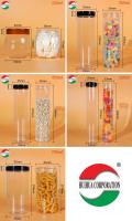 China Food Grade Clear PET Plastic Jar with Screw Top Cover for Candy Cookies Noodles 500ml for sale