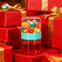 China Food Grade PET Clear Cylinder Bottle with Screw Lid 500ml to 2000ml Customizable for sale