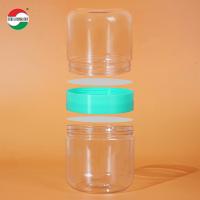 China Food Grade PET Clear Cylinder Bottle with Screw Lid 500ml to 2000ml Customizable for sale