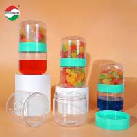 China Food Grade PET Clear Cylinder Bottle with Screw Lid 500ml to 2000ml Customizable for sale