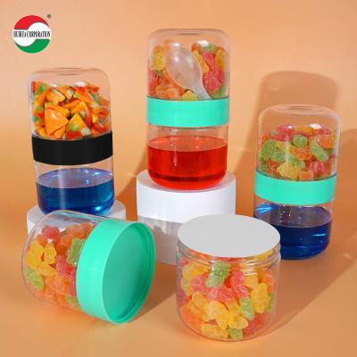 China Food Grade PET Clear Cylinder Bottle with Screw Lid 500ml to 2000ml Customizable for sale