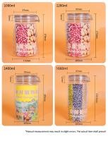 China High Capacity 1080ml 1280ml 1400ml 1660ml PET Plastic Jar with Aluminum Lid Airtight for Nuts Mushroom for sale