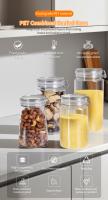 China High Capacity 1080ml 1280ml 1400ml 1660ml PET Plastic Jar with Aluminum Lid Airtight for Nuts Mushroom for sale