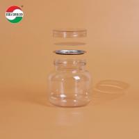 China 500ml Food Grade PET Transparent Plastic Jar Airtight with Aluminum Lid and Screw Cover for Candy Dried Fruit for sale