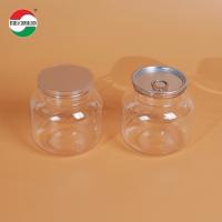 China 500ml Food Grade PET Transparent Plastic Jar Airtight with Aluminum Lid and Screw Cover for Candy Dried Fruit for sale