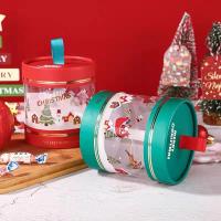 China Christmas Cylinder Paper Tube Packaging with Window for Nuts Kernels Custom Size 16.8mm to 151.3mm for sale