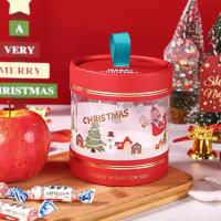 China Christmas Cylinder Paper Tube Packaging with Window for Nuts Kernels Custom Size 16.8mm to 151.3mm for sale