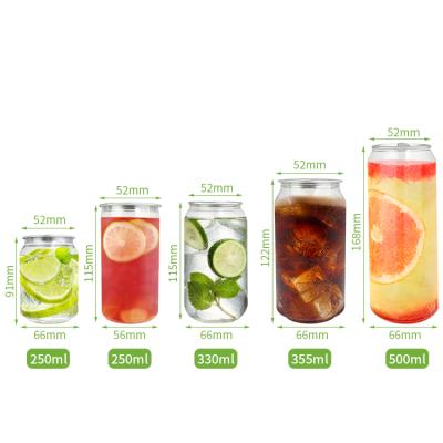 China Food Grade PET Plastic Can 150ml 250ml 330ml for Carbonated Beverage Juice Soda Drink for sale