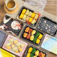 China Custom PET Sushi Tray with Lid - Food Grade Rectangular Plastic Container for Takeout - 10,000pcs MOQ for sale