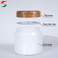 China IML In Mould Label 1000ml to 4000ml White PET Plastic Can with Aluminum Easy Open Lid for Milk Powder for sale