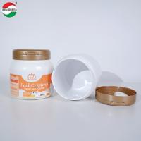 China IML In Mould Label 1000ml to 4000ml White PET Plastic Can with Aluminum Easy Open Lid for Milk Powder for sale