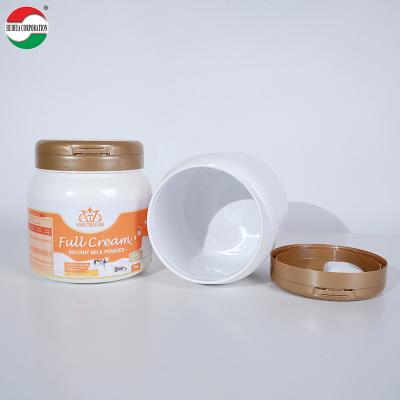 China IML In Mould Label 1000ml to 4000ml White PET Plastic Can with Aluminum Easy Open Lid for Milk Powder for sale