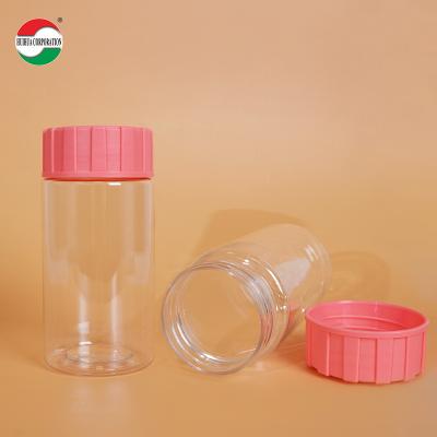 China Wholesale 500ml Clear PET Plastic Jar with Screw Lid for Snack Cookie Candy Nut Storage for sale