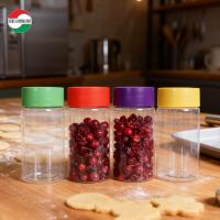 China Food Grade PET Plastic Jars 55ml to 360ml with Lids for Candy Snacks Spices Storage for sale