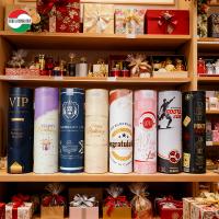 China Eco-friendly Kraft Paper Tube with Metal Lid for Wine Bottle 500ml Food Packaging Custom Logo for sale