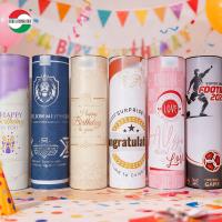 China Eco-friendly Kraft Paper Tube with Metal Lid for Wine Bottle 500ml Food Packaging Custom Logo for sale