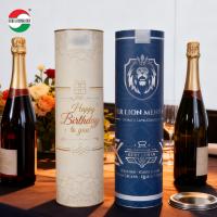 China Eco-friendly Kraft Paper Tube with Metal Lid for Wine Bottle 500ml Food Packaging Custom Logo for sale