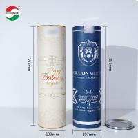 China Eco-friendly Kraft Paper Tube with Metal Lid for Wine Bottle 500ml Food Packaging Custom Logo for sale