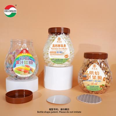 China Wholesale 670ml PET Empty Jar with Gasket Screw Lid Food Grade Candy Cookie Plastic Bottle for sale