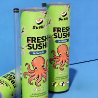 China Custom Logo Food Grade Push Up Sushi Tube 100mm Recyclable Biodegradable Paper Tube Packaging for sale