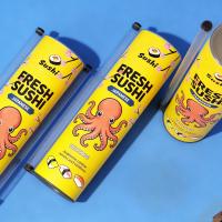 China Custom Logo Food Grade Push Up Sushi Tube 100mm Recyclable Biodegradable Paper Tube Packaging for sale
