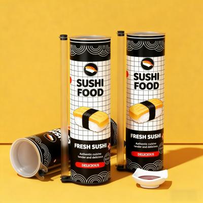 China Eco Friendly Food Grade Push Pop Up Paper Canister 60x220mm with Chopsticks for sale