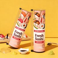 China Custom Eco-Friendly Food Grade Paper Composite Cans 5000 Units Push-Up Sushi Tube Packaging for sale