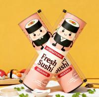 China Custom Eco-Friendly Food Grade Paper Composite Cans 5000 Units Push-Up Sushi Tube Packaging for sale
