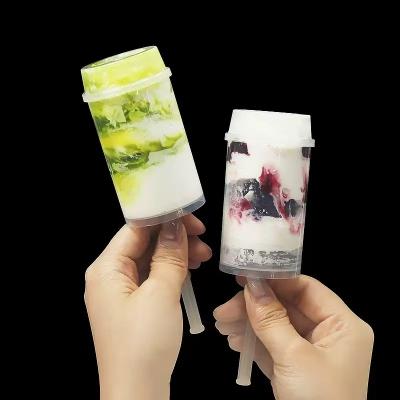 China Food Grade Custom Push Pop Cake PET Tube Plastic Packaging Sushi Container 54.5mm Diameter for sale