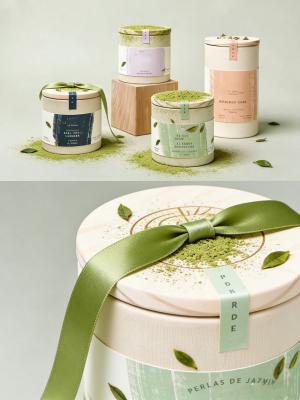 China Custom Food Grade Biodegradable Paper Tube with Wood Cover for Matcha Powder Tea 2000pcs MOQ for sale