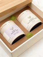 China Custom Food Grade Biodegradable Paper Tube with Wood Cover for Matcha Powder Tea 2000pcs MOQ for sale