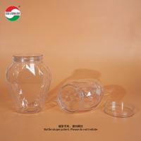 China 650ml Rhombus PET Plastic Jar with Screw Lid Food Grade Clear Container for Candy Snacks for sale