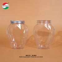 China 650ml Rhombus PET Plastic Jar with Screw Lid Food Grade Clear Container for Candy Snacks for sale
