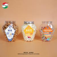 China 650ml Rhombus PET Plastic Jar with Screw Lid Food Grade Clear Container for Candy Snacks for sale
