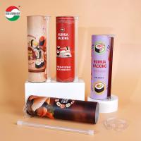 China Custom Push Pop Sushi Packaging Container Cylinder Paper Tube 16.8mm to 151.3mm Diameter for sale