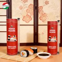 China Custom Logo Food Grade Push Up Sushi Tube 100mm Recyclable Biodegradable Paper Tube Packaging for sale
